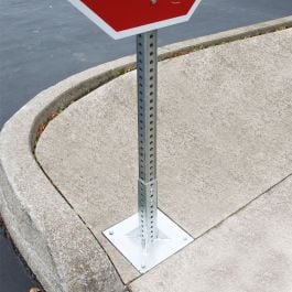 Flat Surface Mount Concrete Base Telespar Sign Post System | Traffic ...